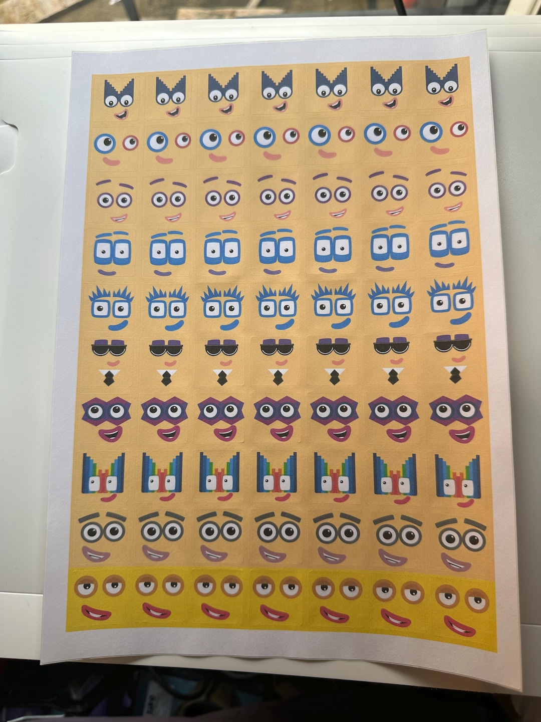Numberblock Faces Stickers 21-30, Unifix Cube Stickers 2.4cmx2.4cm in ...