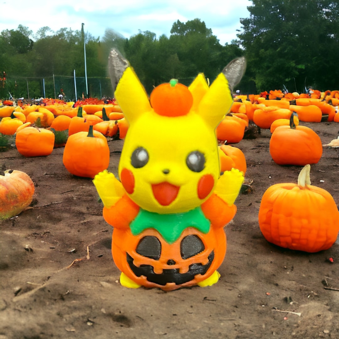 36 SC Pikachu Pumpkin Halloween Edition Pokemon Figure - Etsy