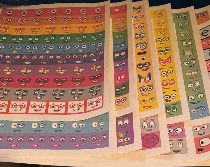 Numberblocks 0 100 Face and Body Stickers, Waterproof, Scratch and UV ...