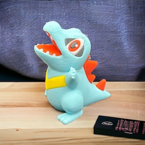Standing Totodile Figure in Multi-colour PLA Cute Pokemon Sculpture 5cm ...