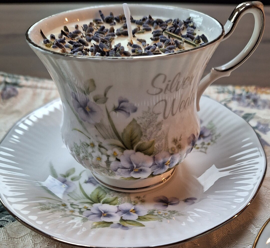 Tea Cup Candles/ Upcycled Tea Cup With Saucer/ Wedding Anniversary ...