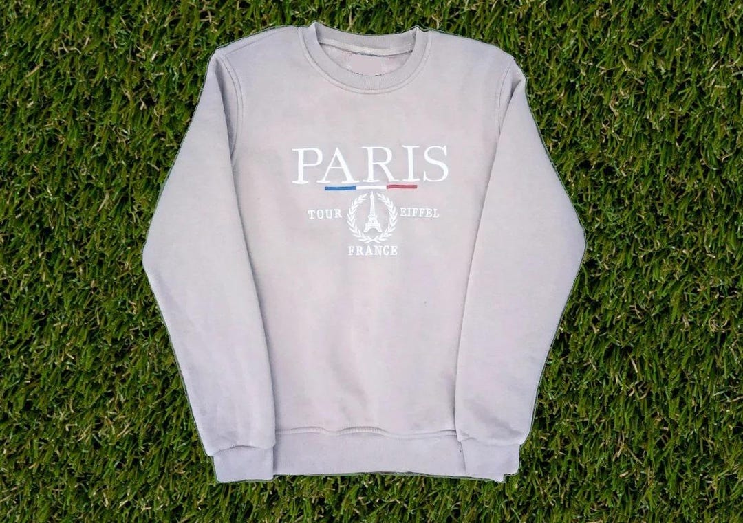 Rare Handmade EIFFEL-TOWER Paris Sweatshirt Embroidered Men's Women's ...