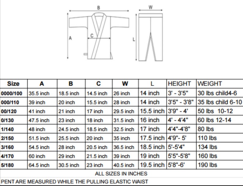 Martial Arts Karate Uniform, Taekwondo Lightweight Kids and Adult ...