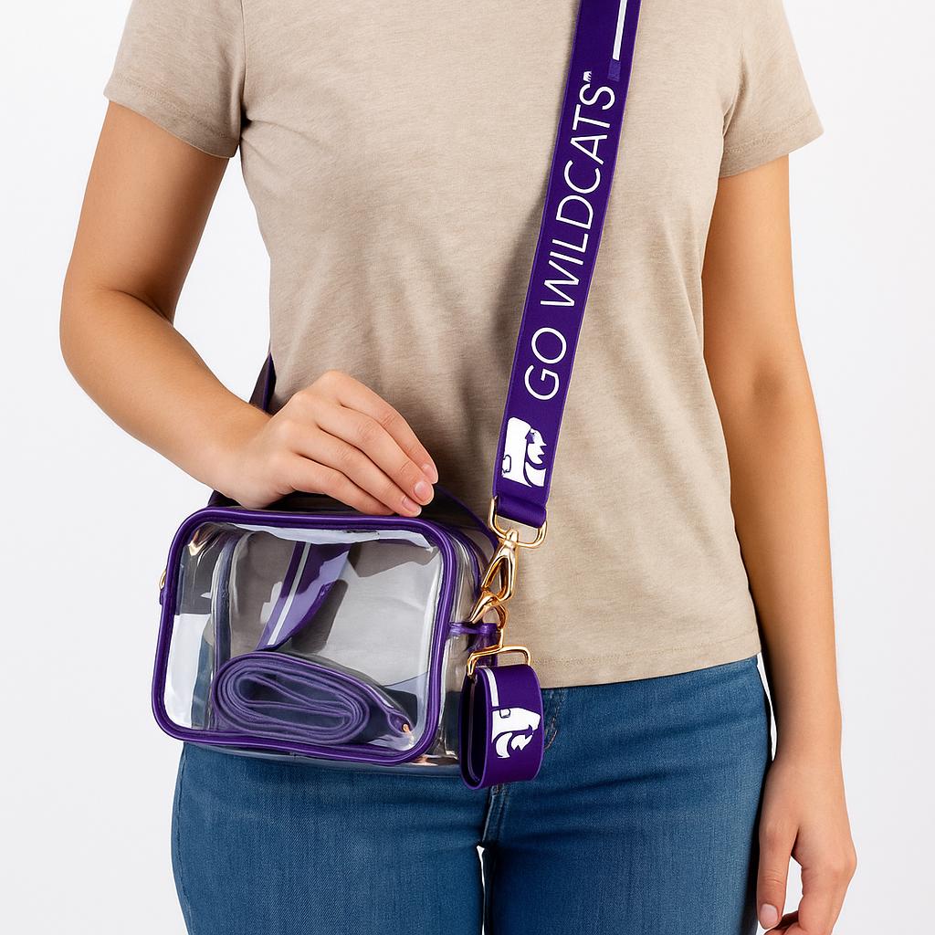 Kansas State Clear Purse With Strap GO WILDCATS - Adjustable, Licensed ...