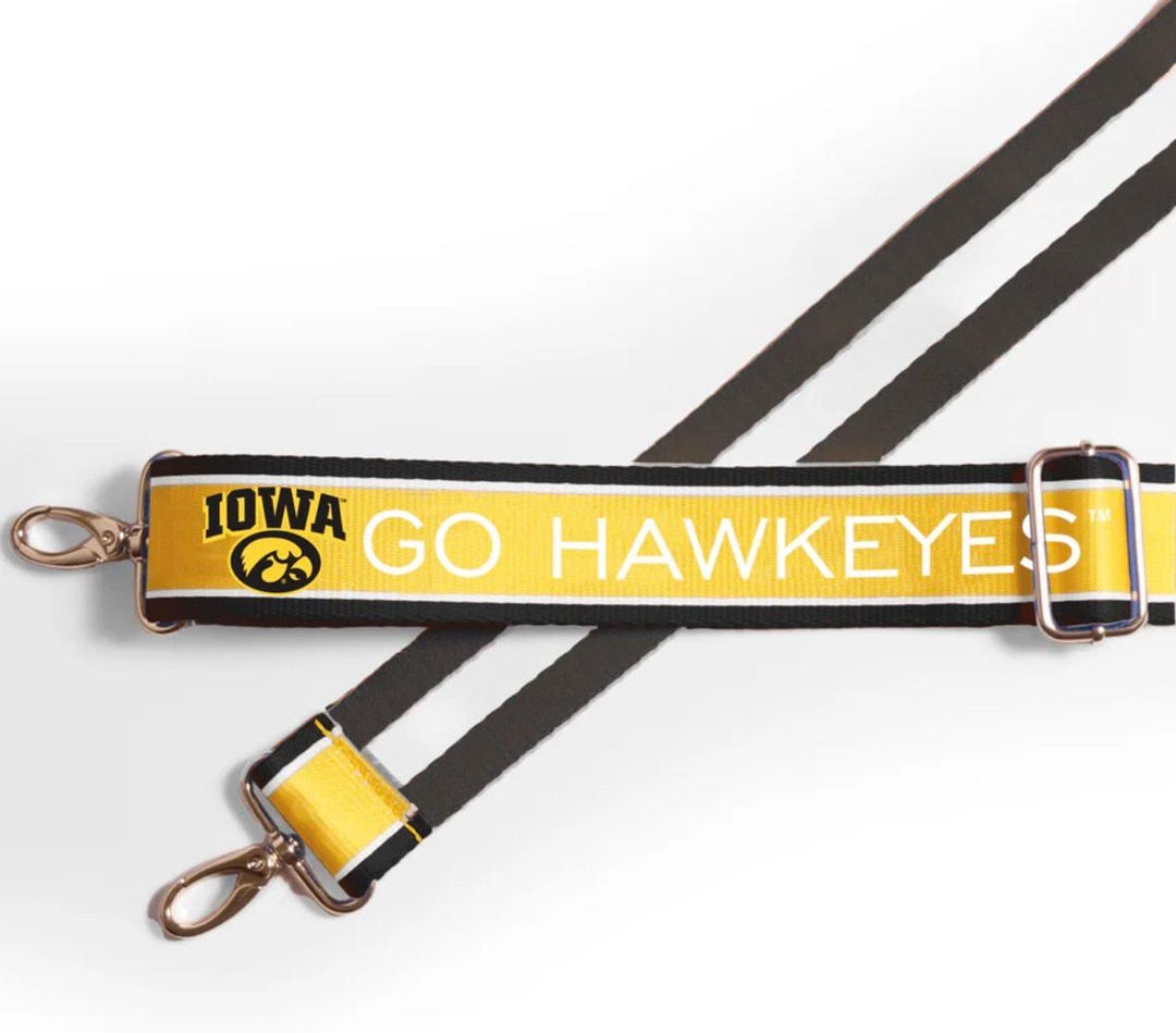 Iowa GO HAWKEYES Adjustable Purse Strap, Officially Licensed, Stadium ...