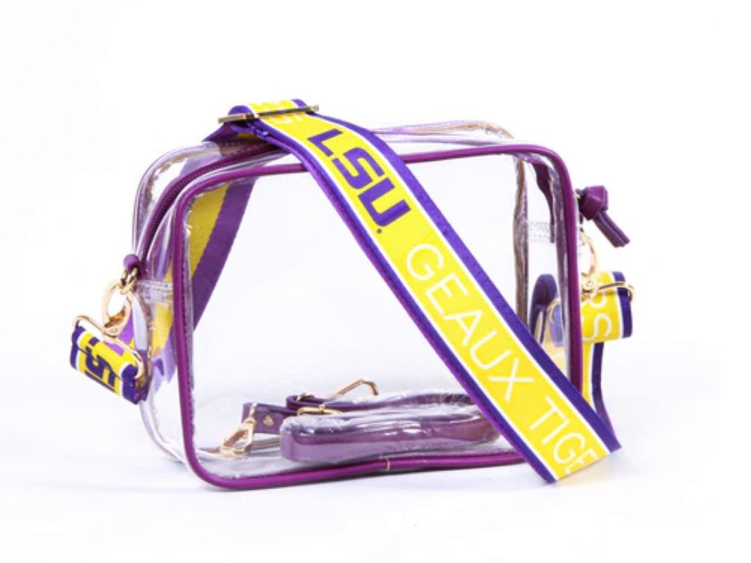 LSU Tigers Clear Purse With Strap, GEAUX TIGERS - Licensed, Canvas ...