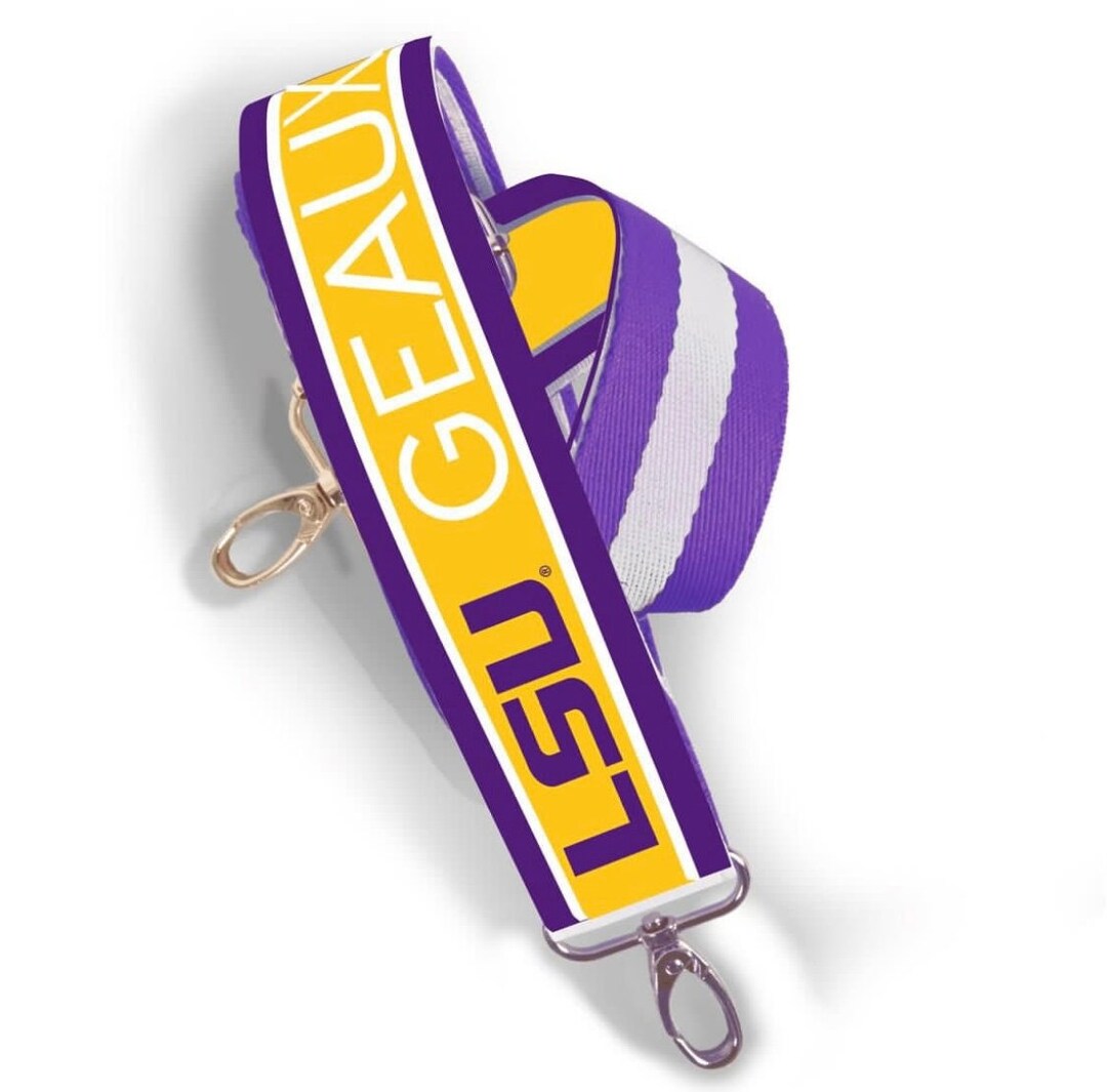 LSU GEAUX TIGERS Adjustable Purse Strap, Licensed, Patterned, Canvas ...