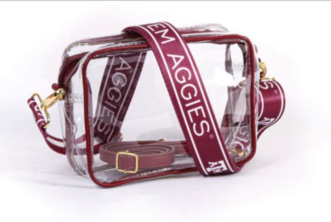 Texas A&M Clear Purse With Strap, GIG 'EM AGGIES - Licensed, Canvas ...