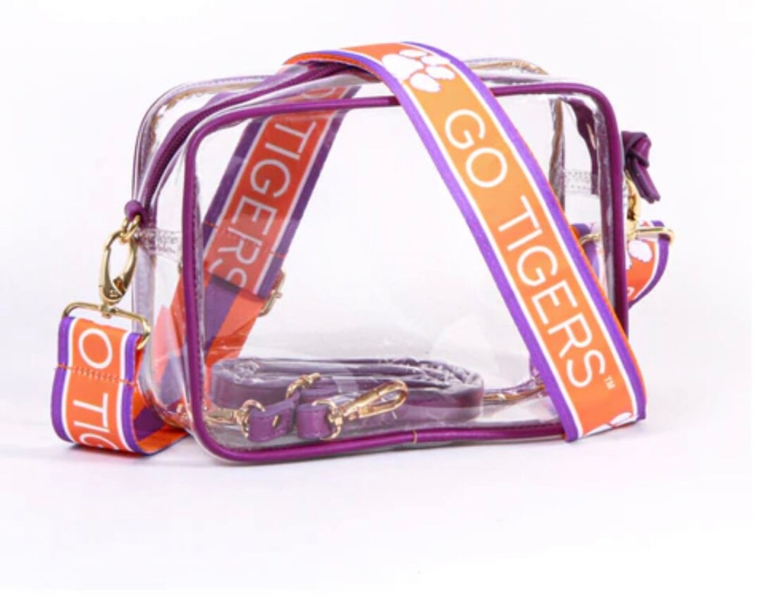 Clemson Clear Purse With Strap / GO TIGERS - Licensed, Canvas, Purse ...