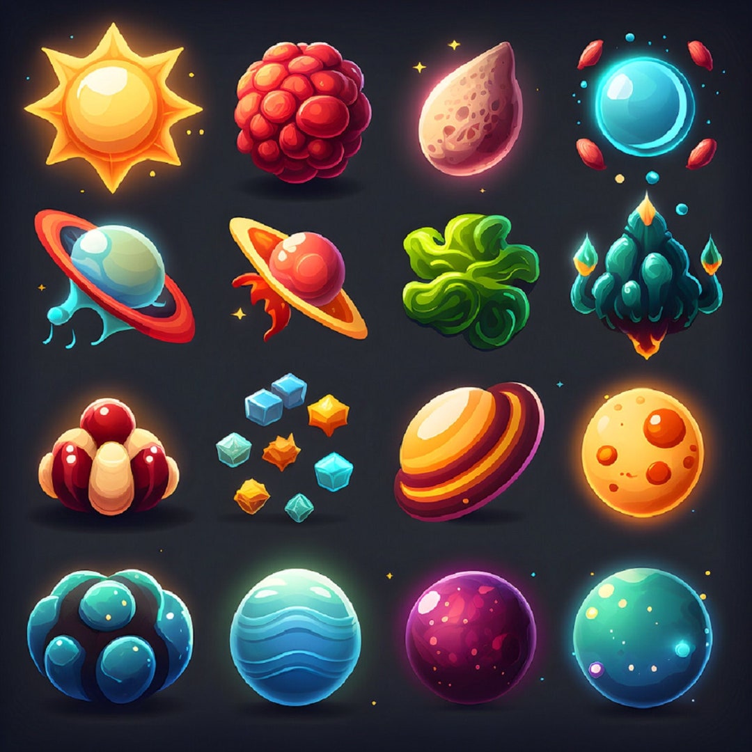 2D Fantasy Space Planets Sprites - Etsy Canada