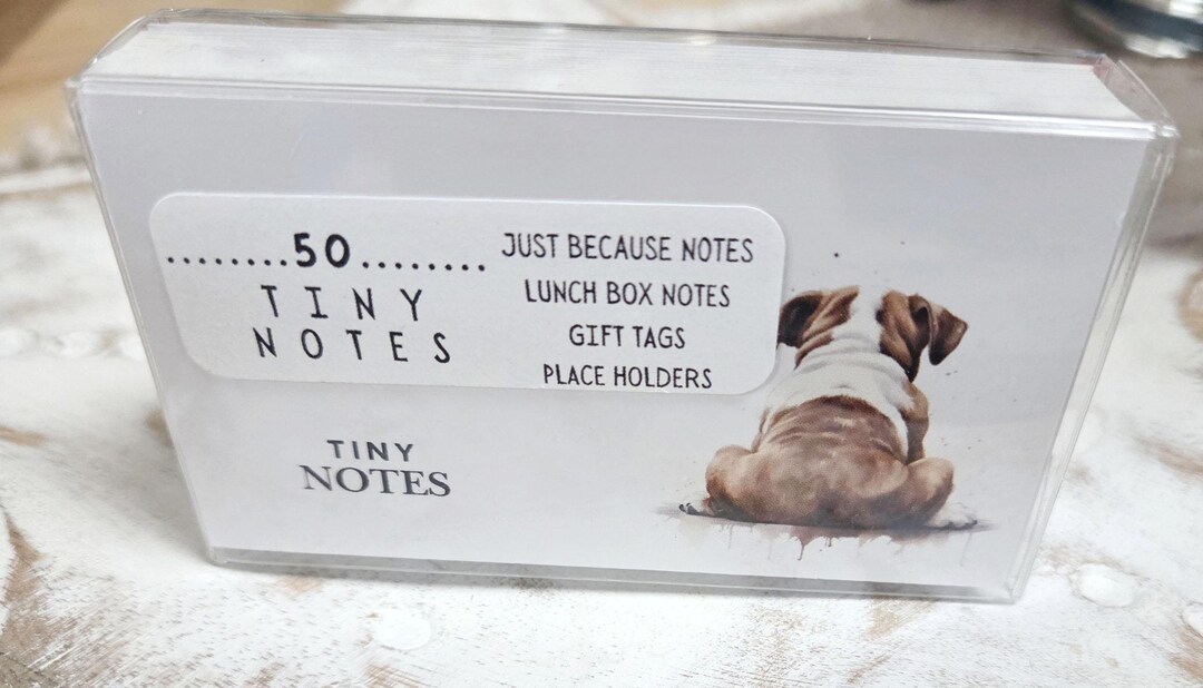Tiny Notes - BULLDOG - A Collection of 50 Tiny Note Cards With ...