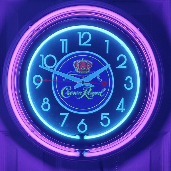 Crown Royal Neon Clock - Etsy