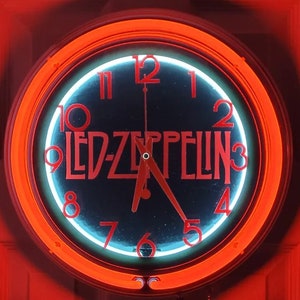 Led Zeppelin Double Neon Red/white Wall Clock Killer Cool Man Cave, Bar ...