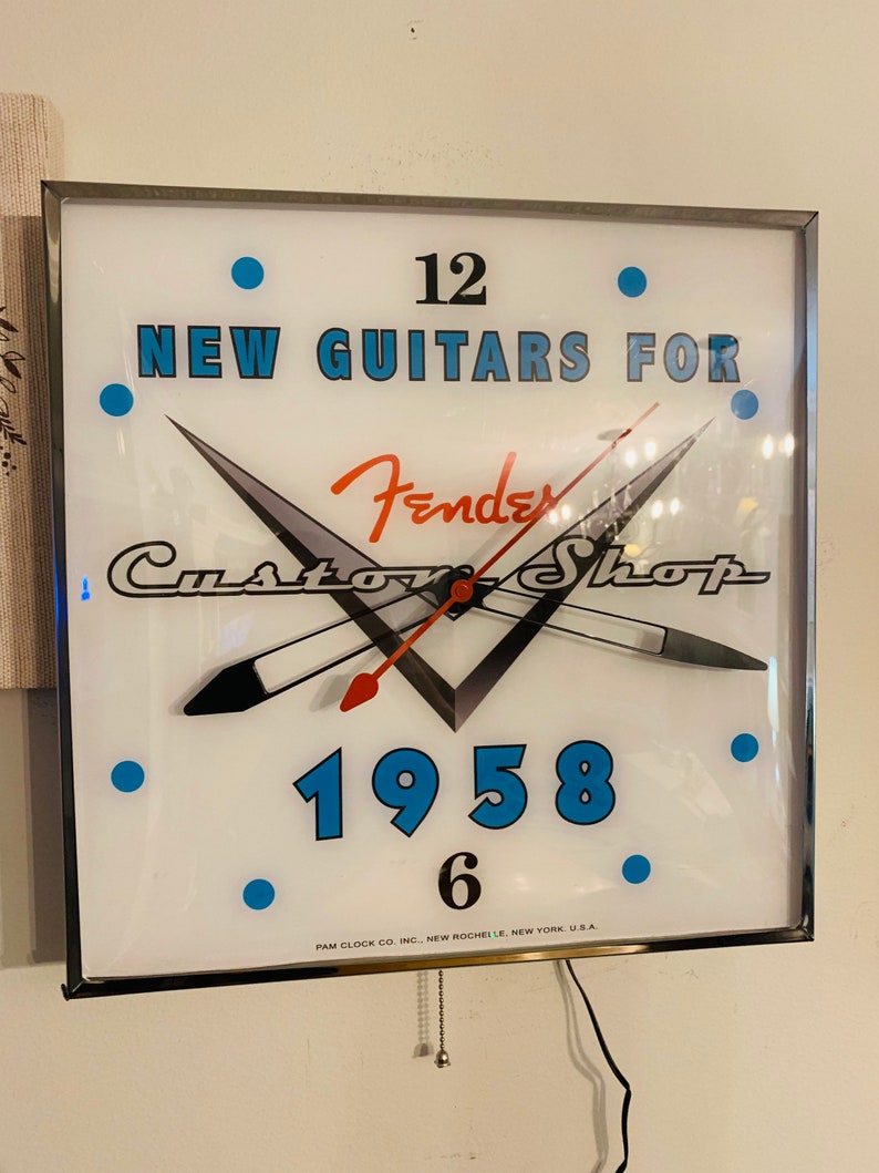 Fender Custom Shop Premium Light up Clock | Dealer Style With White ...