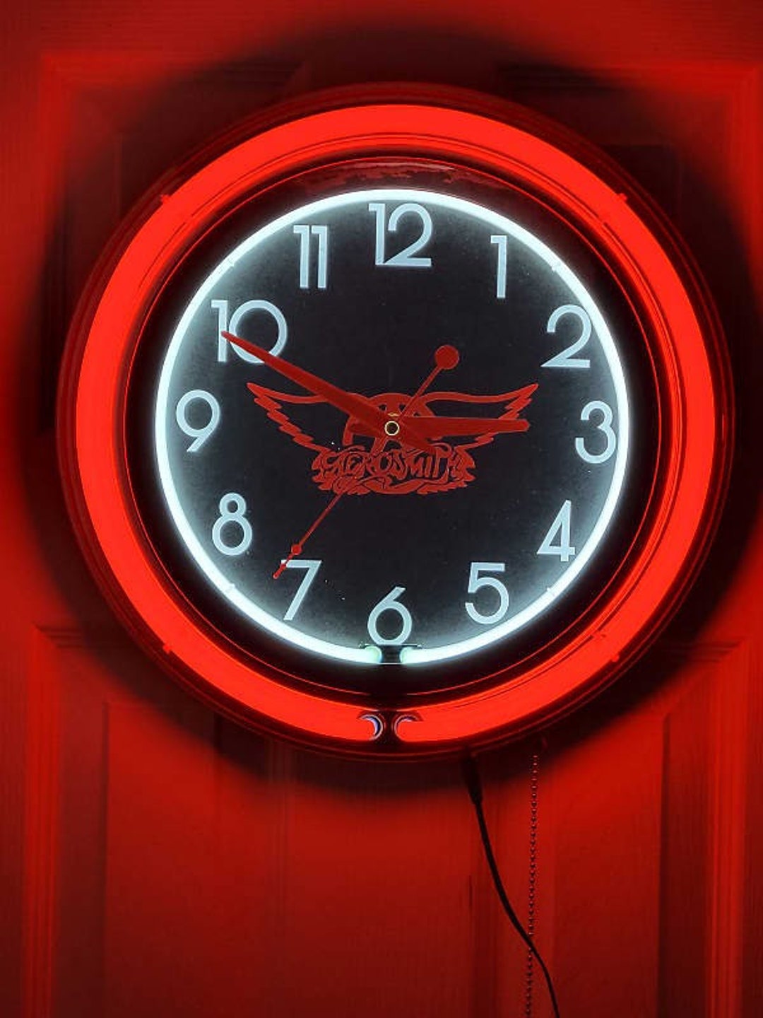 Aerosmith Band Double Neon Red/white Wall Clock Killer Cool Man Cave ...