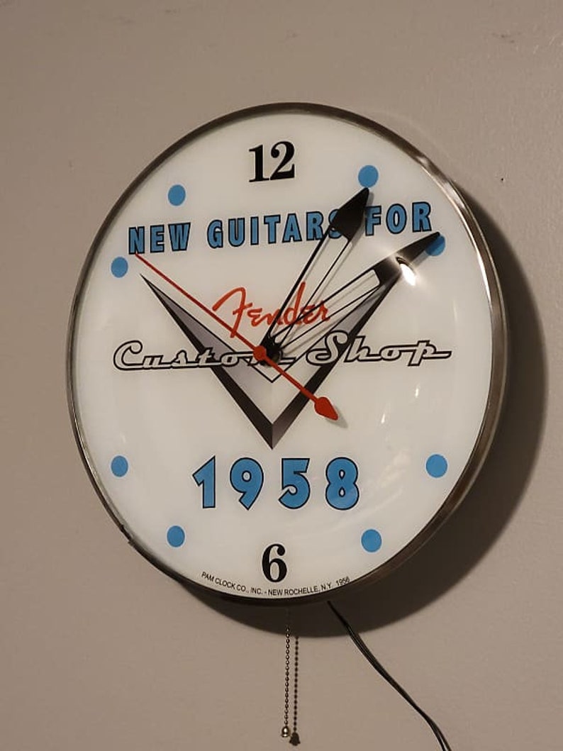Fender Custom Shop Premium Light up Clock Dealer Style With White ...