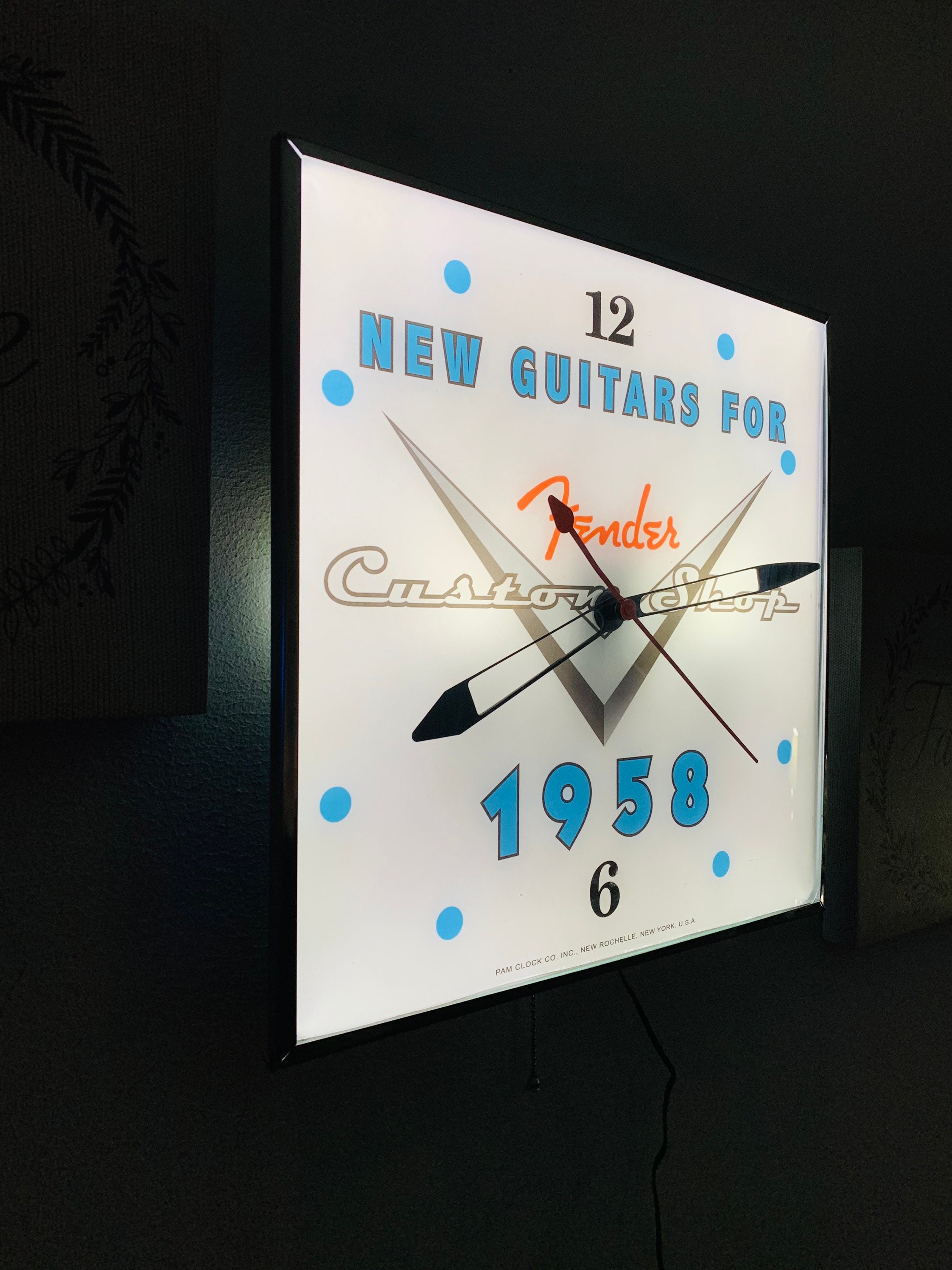 Fender Custom Shop Premium Light up Clock | Dealer Style With White ...