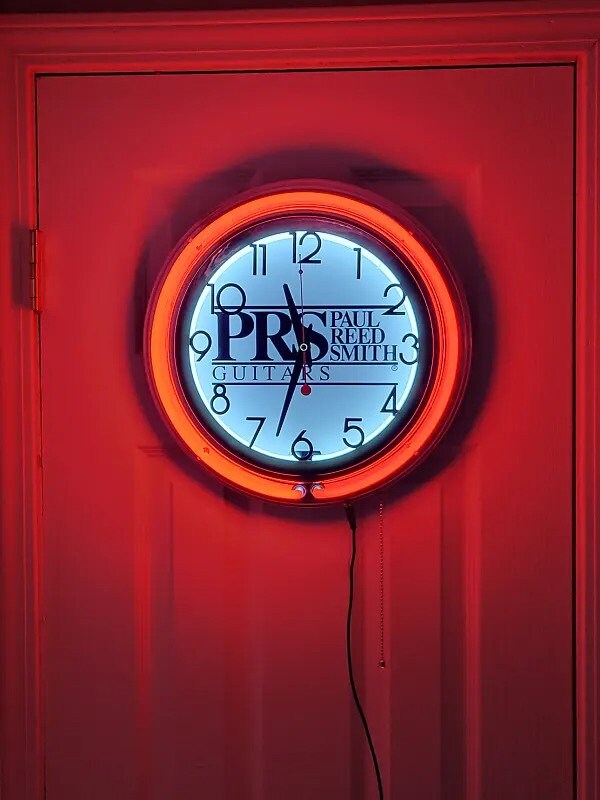 PRS Guitars Double Neon Red/white Wall Clock Killer Cool Man Cave, Bar ...