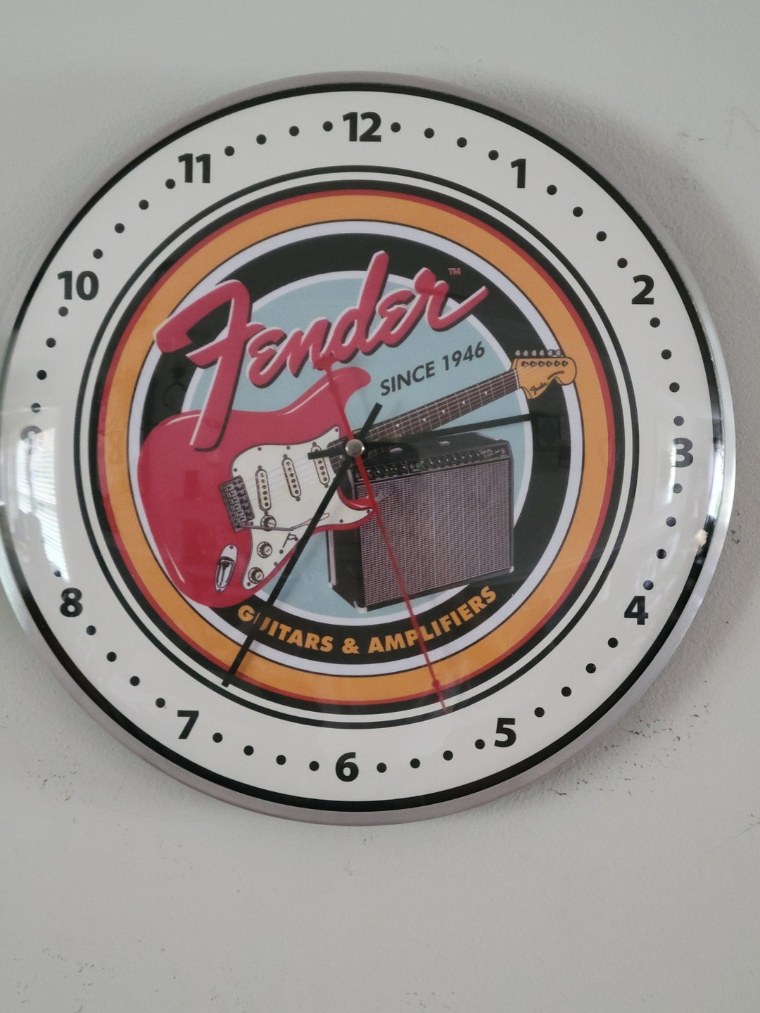 Fender Guitars & Amplifiers Wall Clock Killer Cool Man Cave, Bar ...