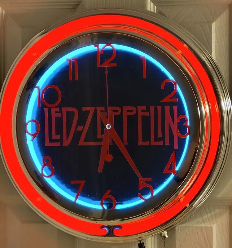 Led Zeppelin Double Neon Red/white Wall Clock Killer Cool Man Cave, Bar ...