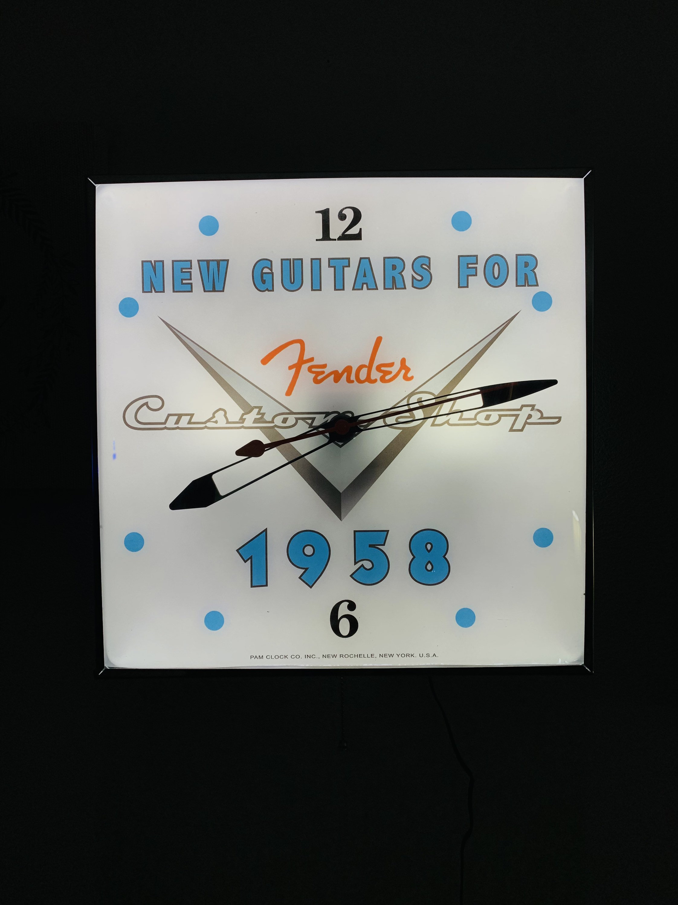 Fender Custom Shop Premium Light up Clock | Dealer Style With White ...