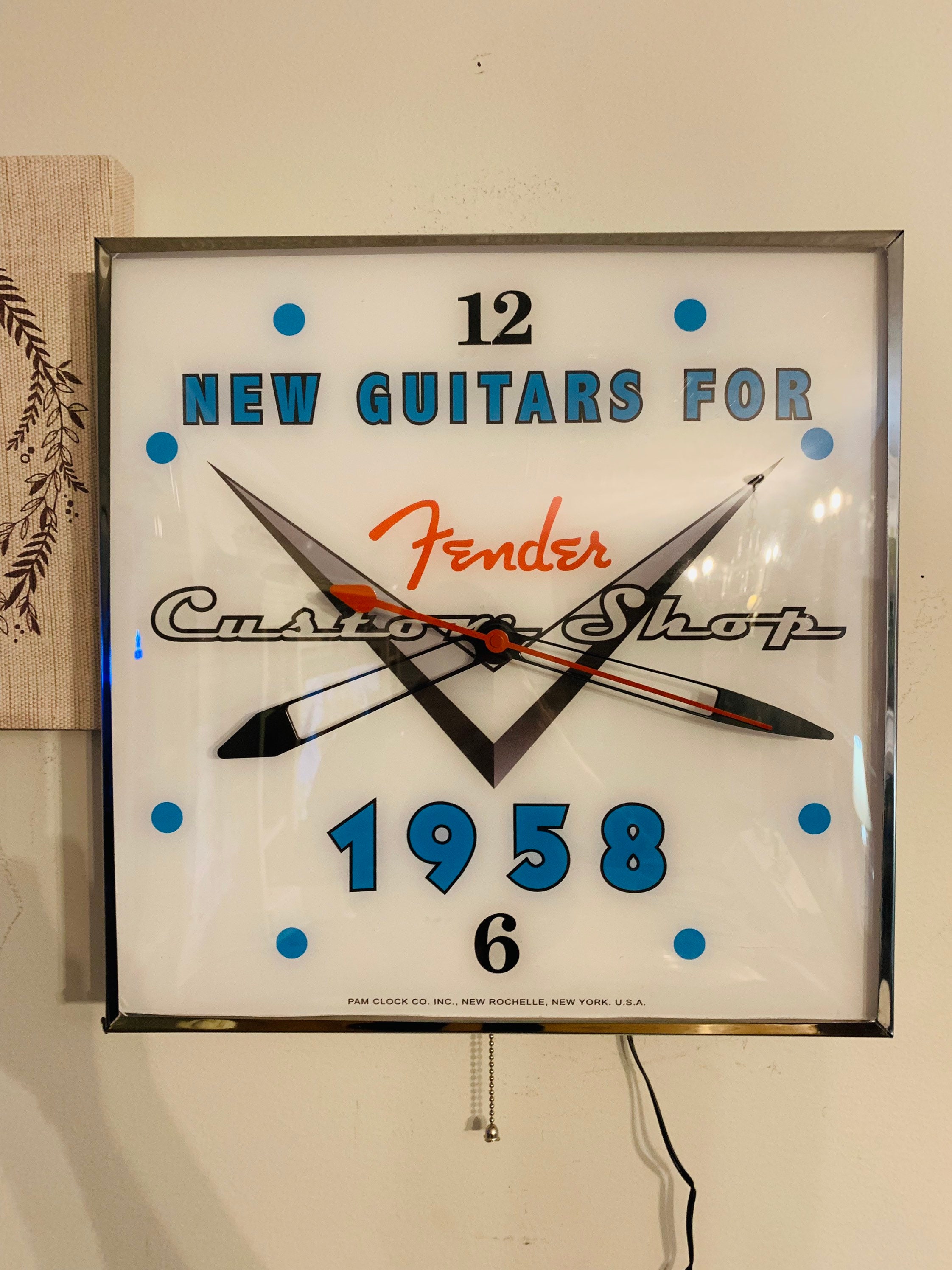 Fender Custom Shop Premium Light up Clock | Dealer Style With White ...