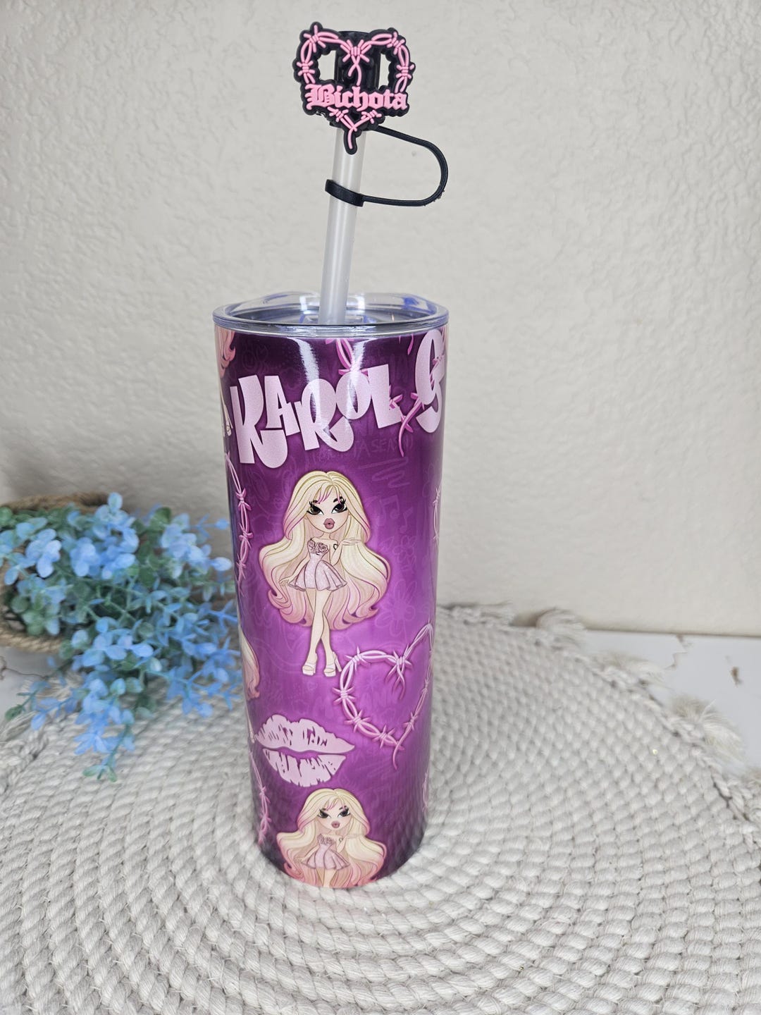 20oz Karol G Bratz Hot Pink Insulate Tumbler Higth Quality Sublimation ...