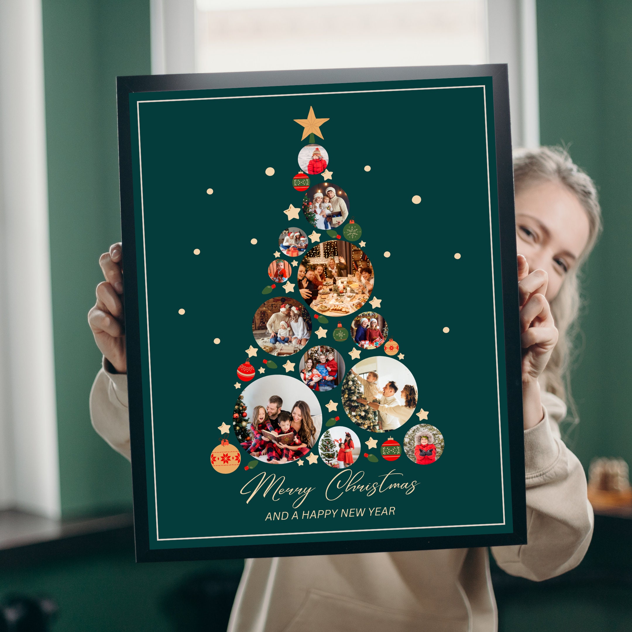 Christmas Tree Collage Template Photo Collage Gift for Christmas ...