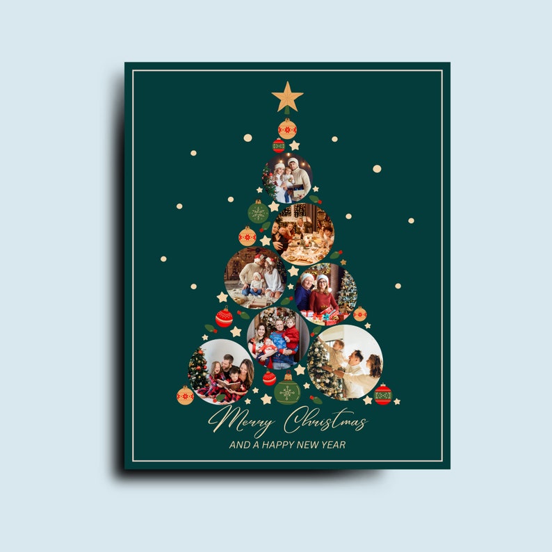Christmas Tree Collage Template Photo Collage Gift for Christmas ...