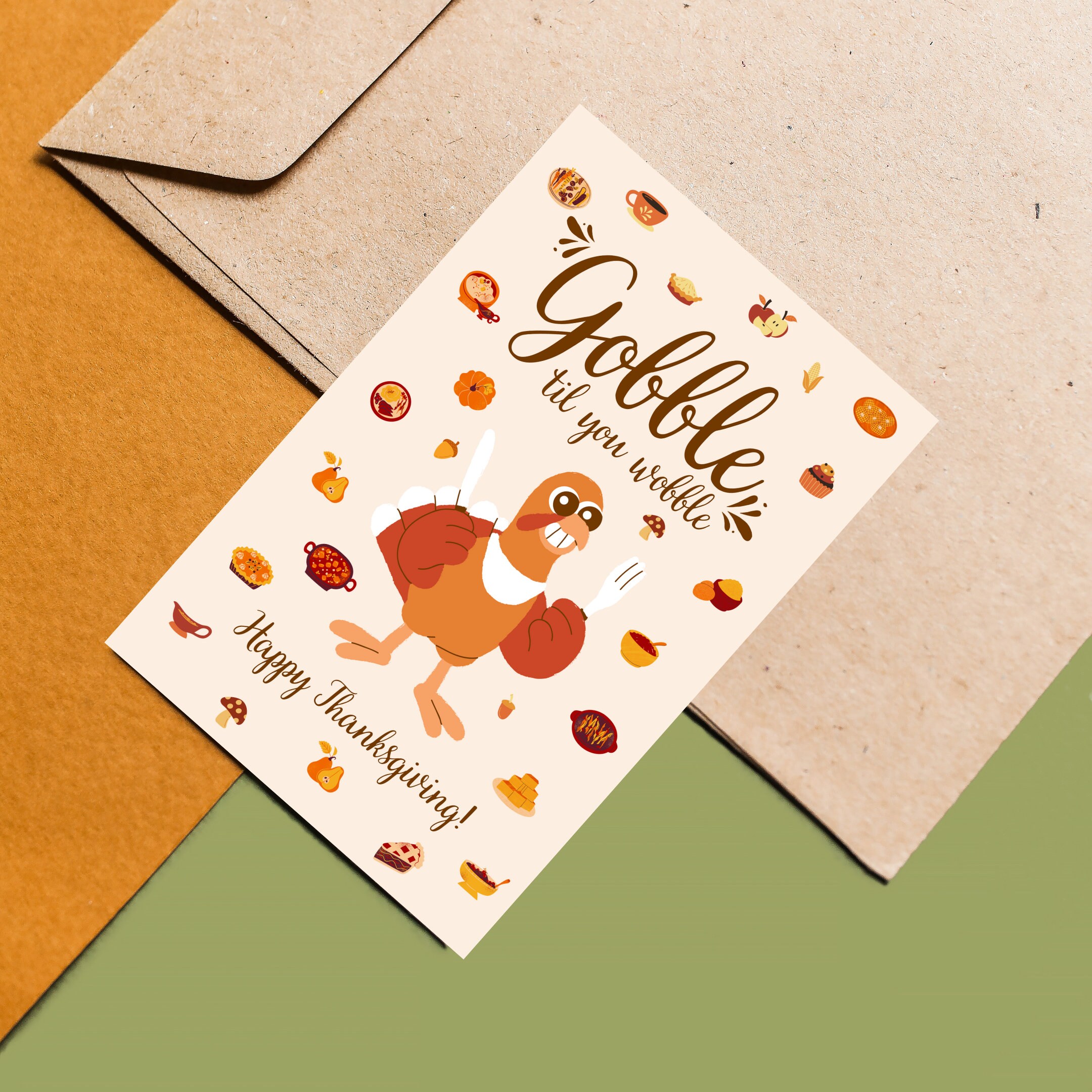 Printable Thanksgiving Card Greeting Card Thanksgiving Cute Turkey ...