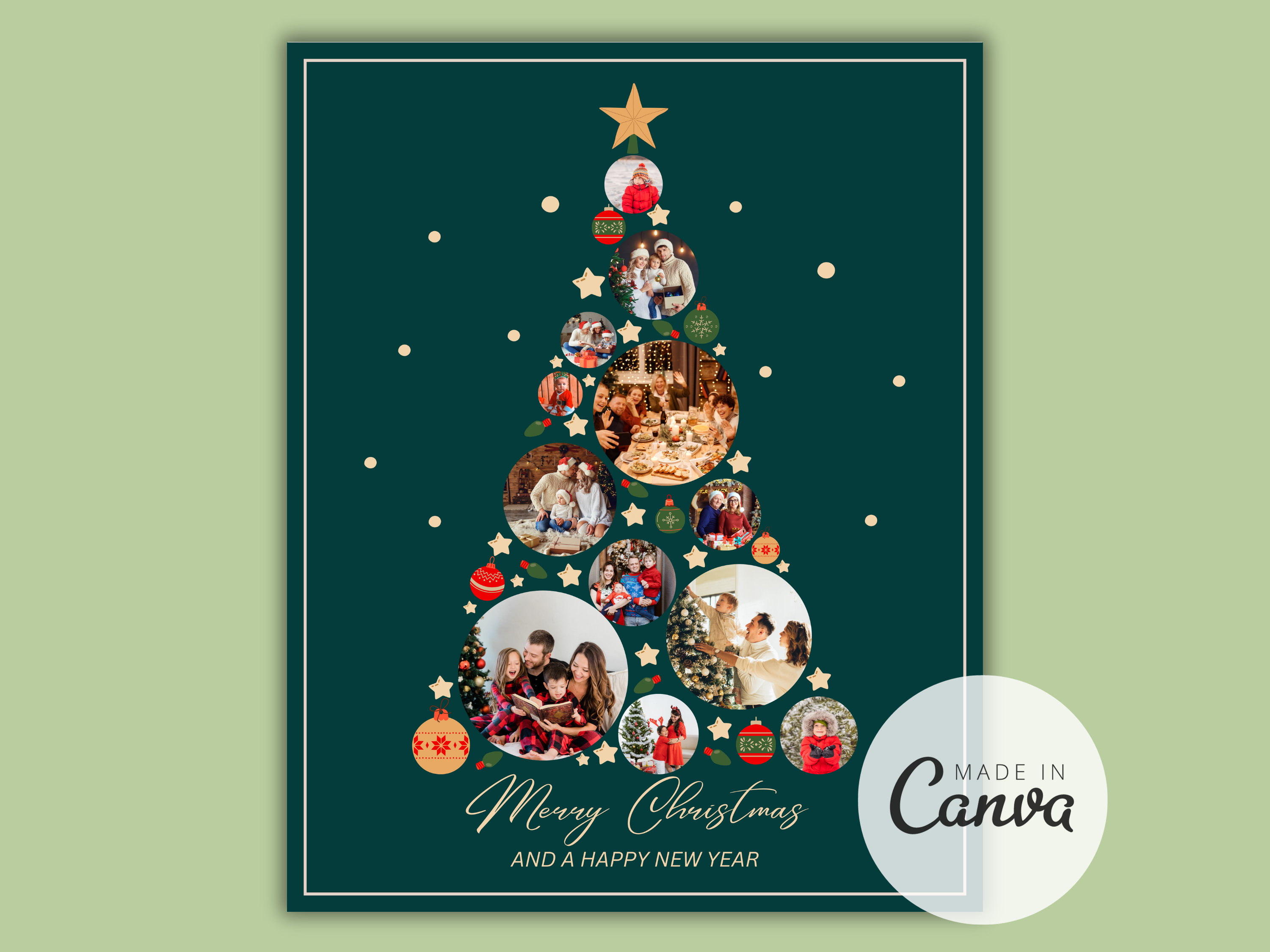 Christmas Tree Collage Template Photo Collage Gift for Christmas ...