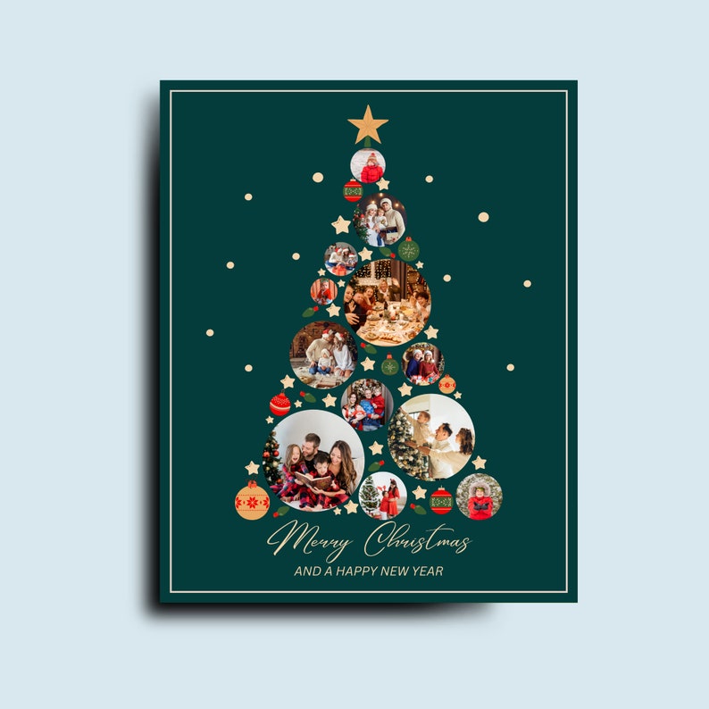 Christmas Tree Collage Template Photo Collage Gift for Christmas ...