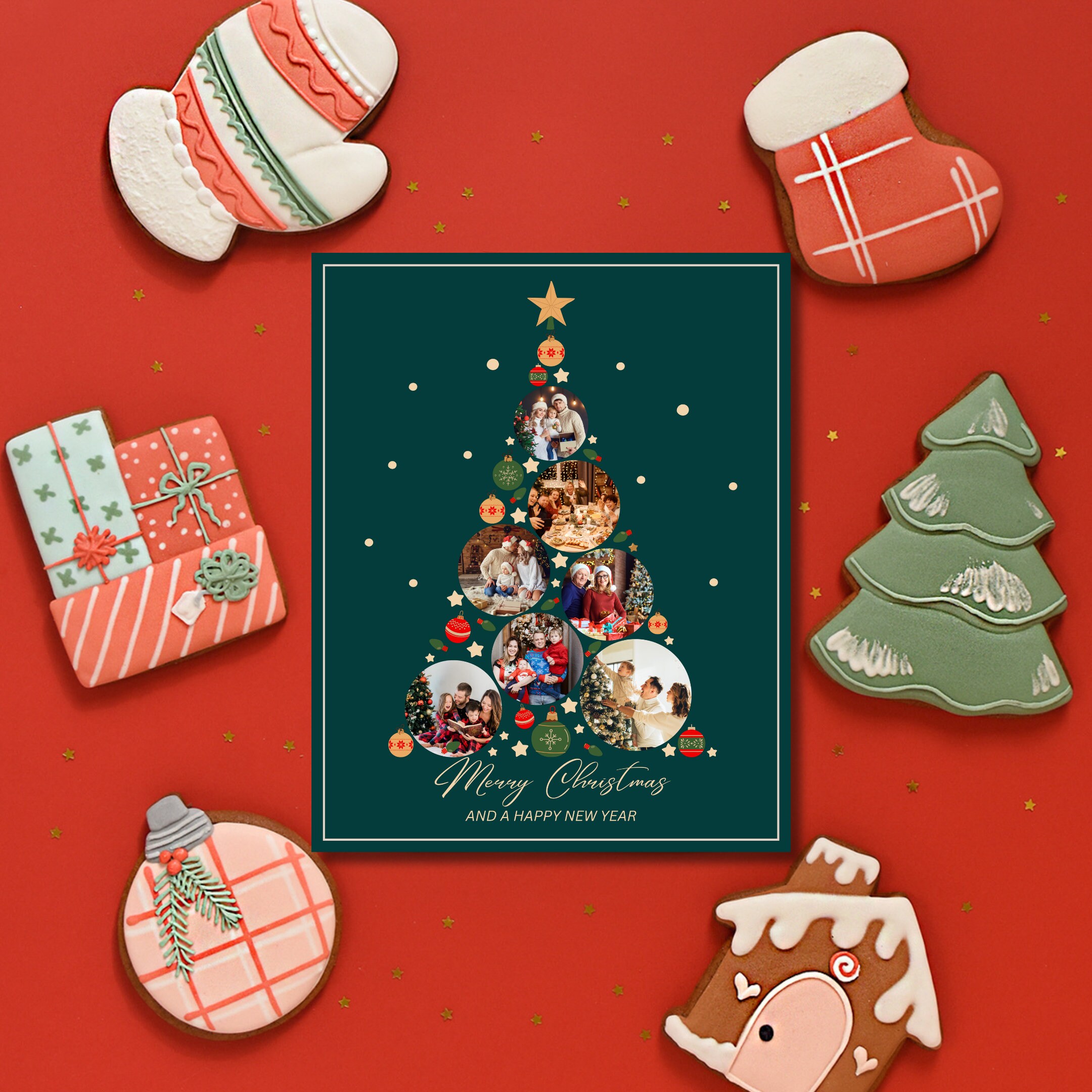 Christmas Tree Collage Template Photo Collage Gift for Christmas ...