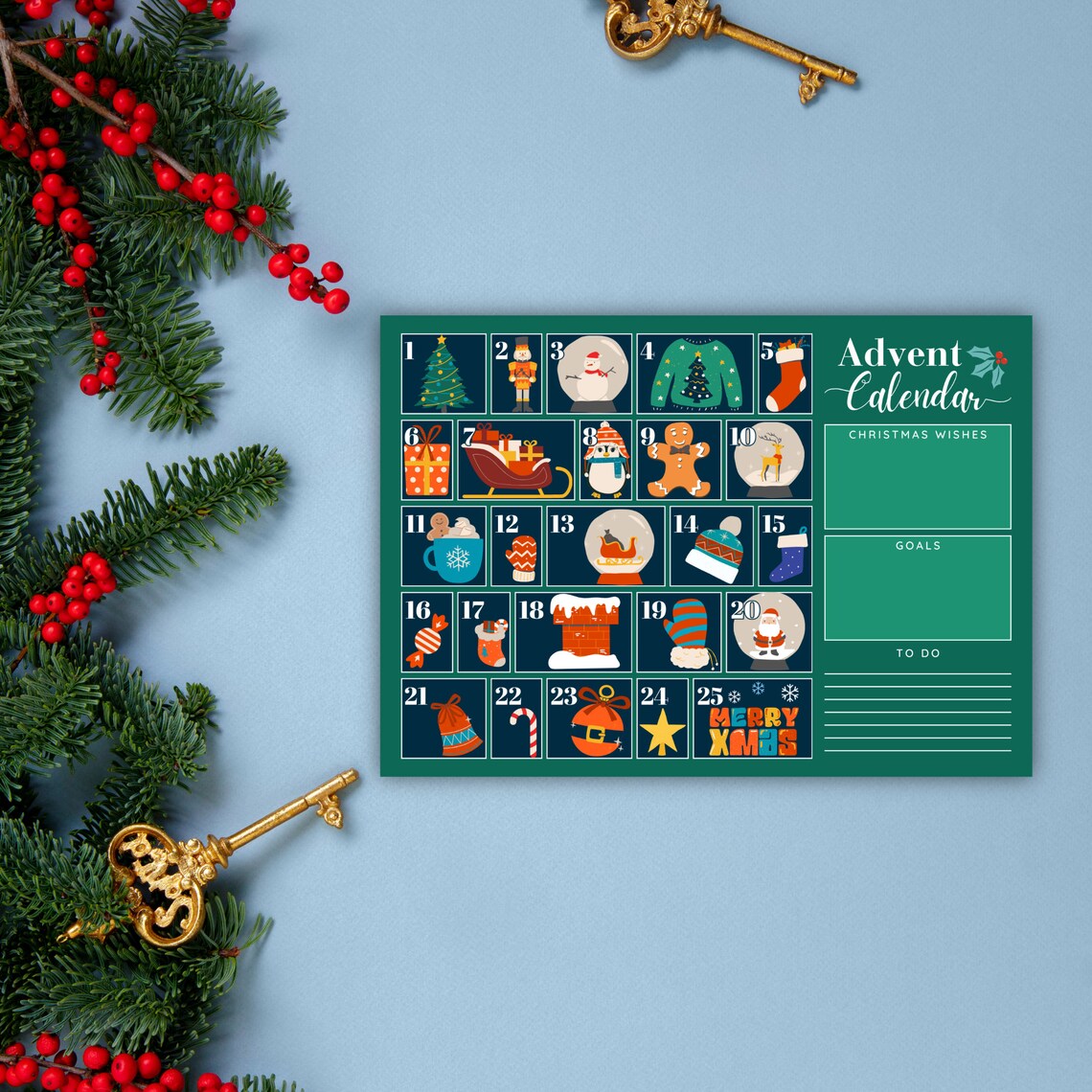 Printable Advent Calendar Christmas Countdown Advent Christmas Calendar ...