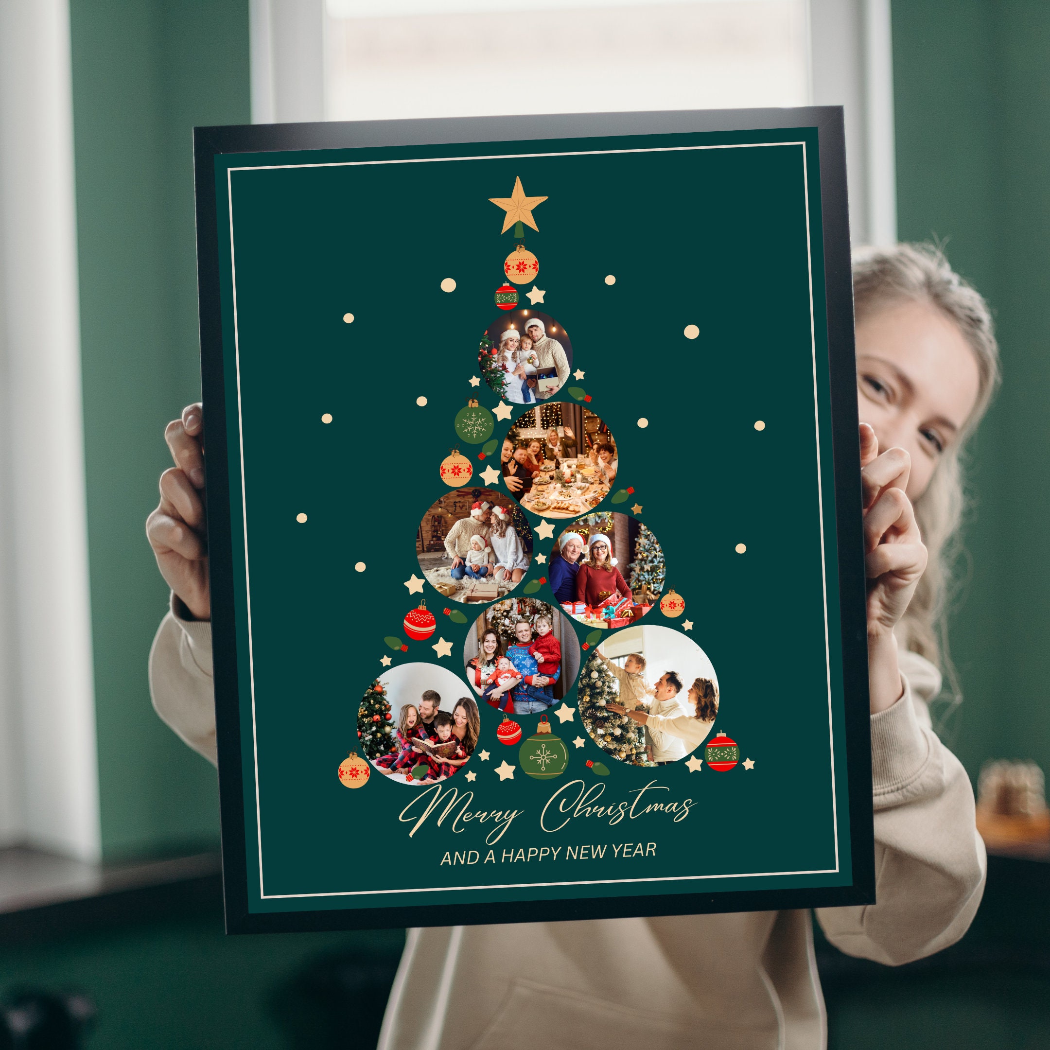 Christmas Tree Collage Template Photo Collage Gift for Christmas ...