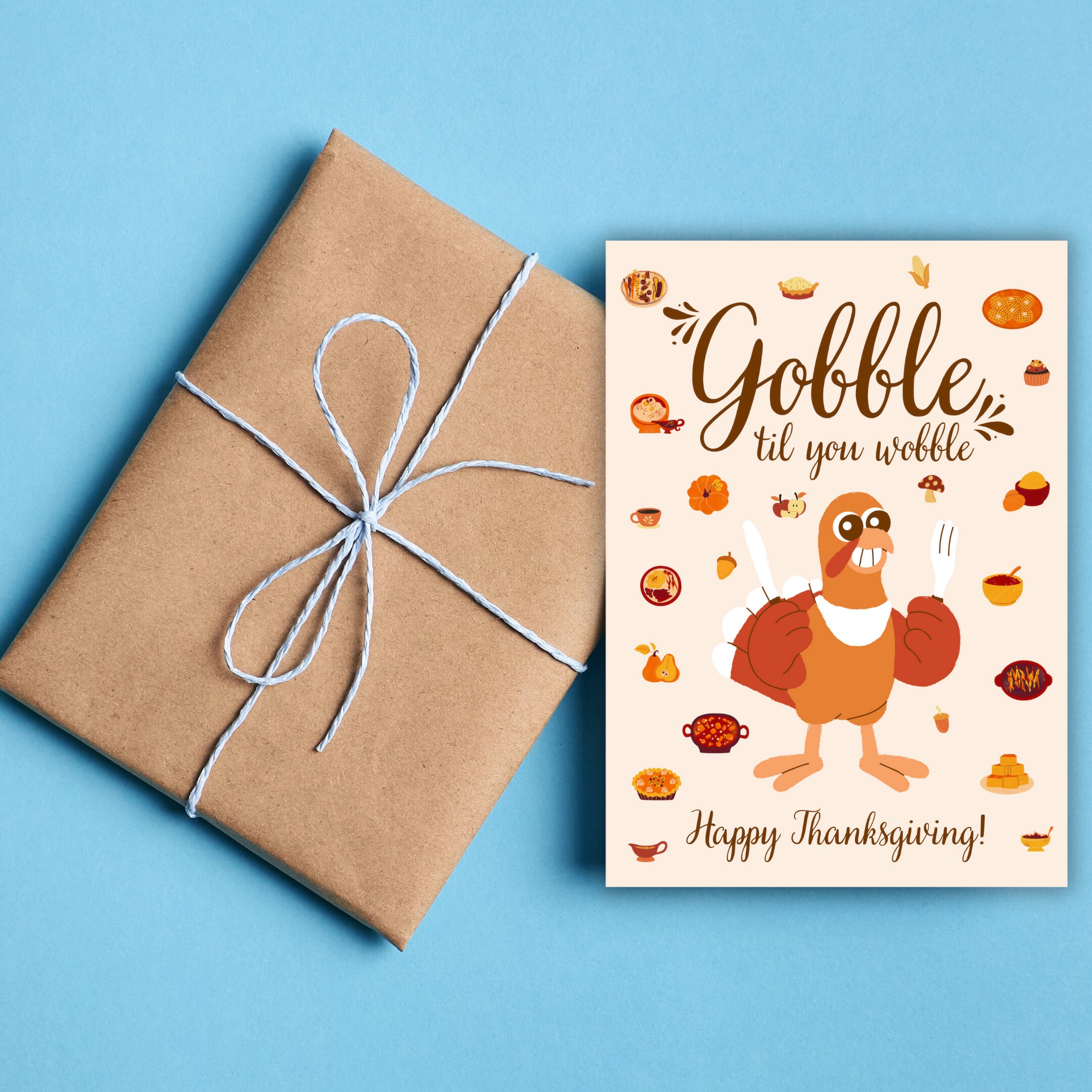 Printable Thanksgiving Card Greeting Card Thanksgiving Cute Turkey ...