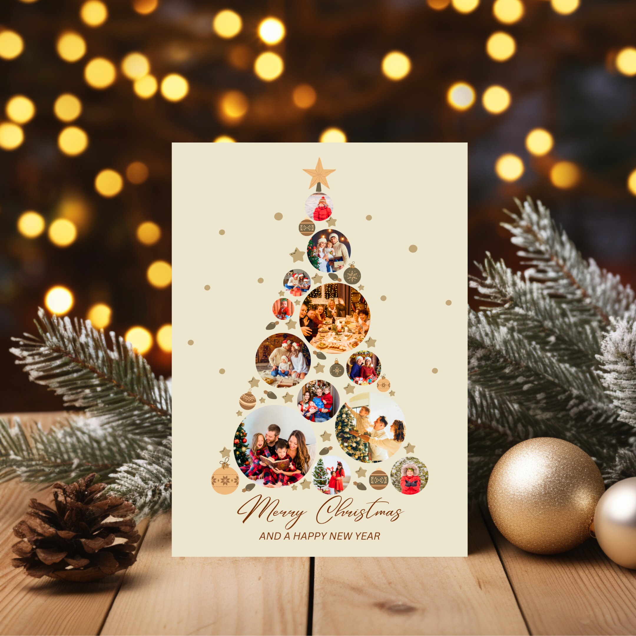 Christmas Photo Card Editable Christmas Photo Collage Holiday Card ...