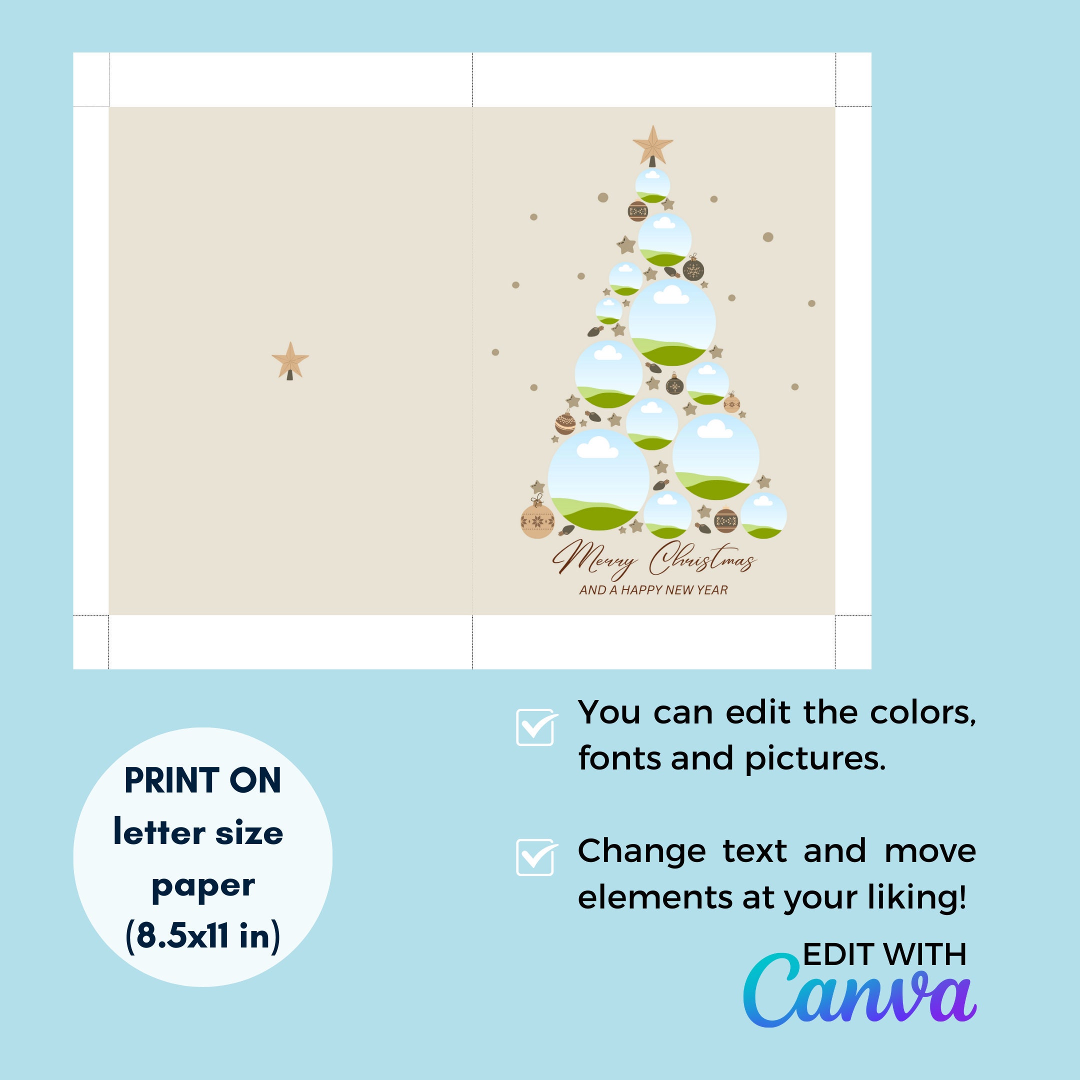 Christmas Photo Card Editable Christmas Photo Collage Holiday Card ...