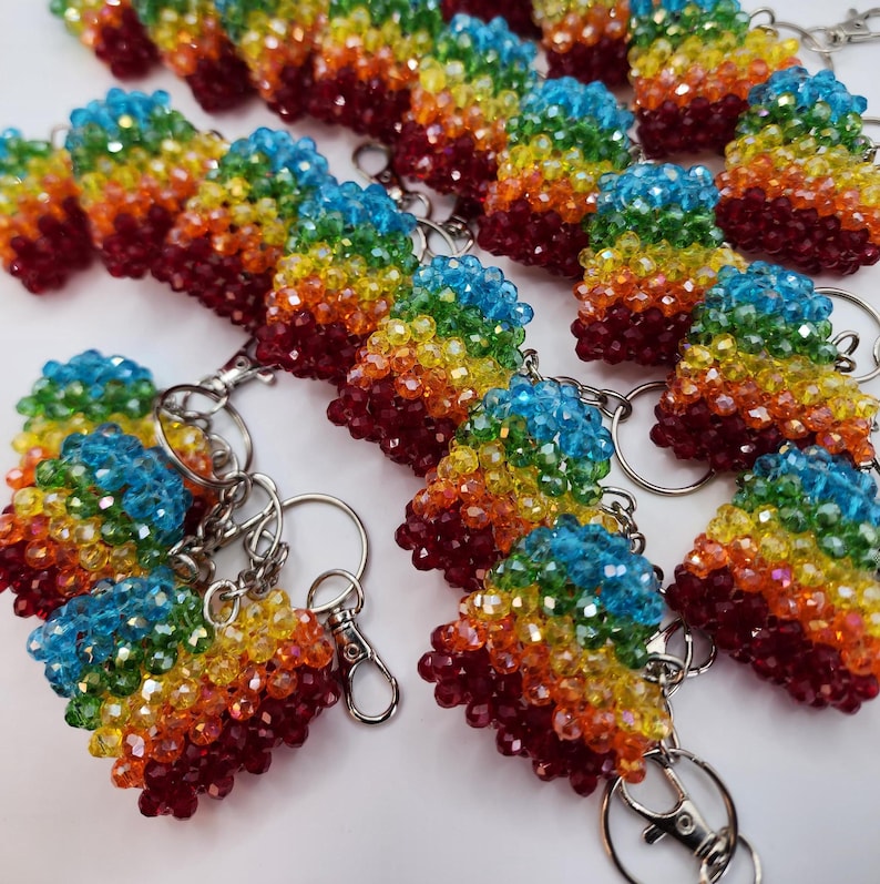 Heart Shaped Keychains, Heart Key Rings Purse Accessory, Handmade ...