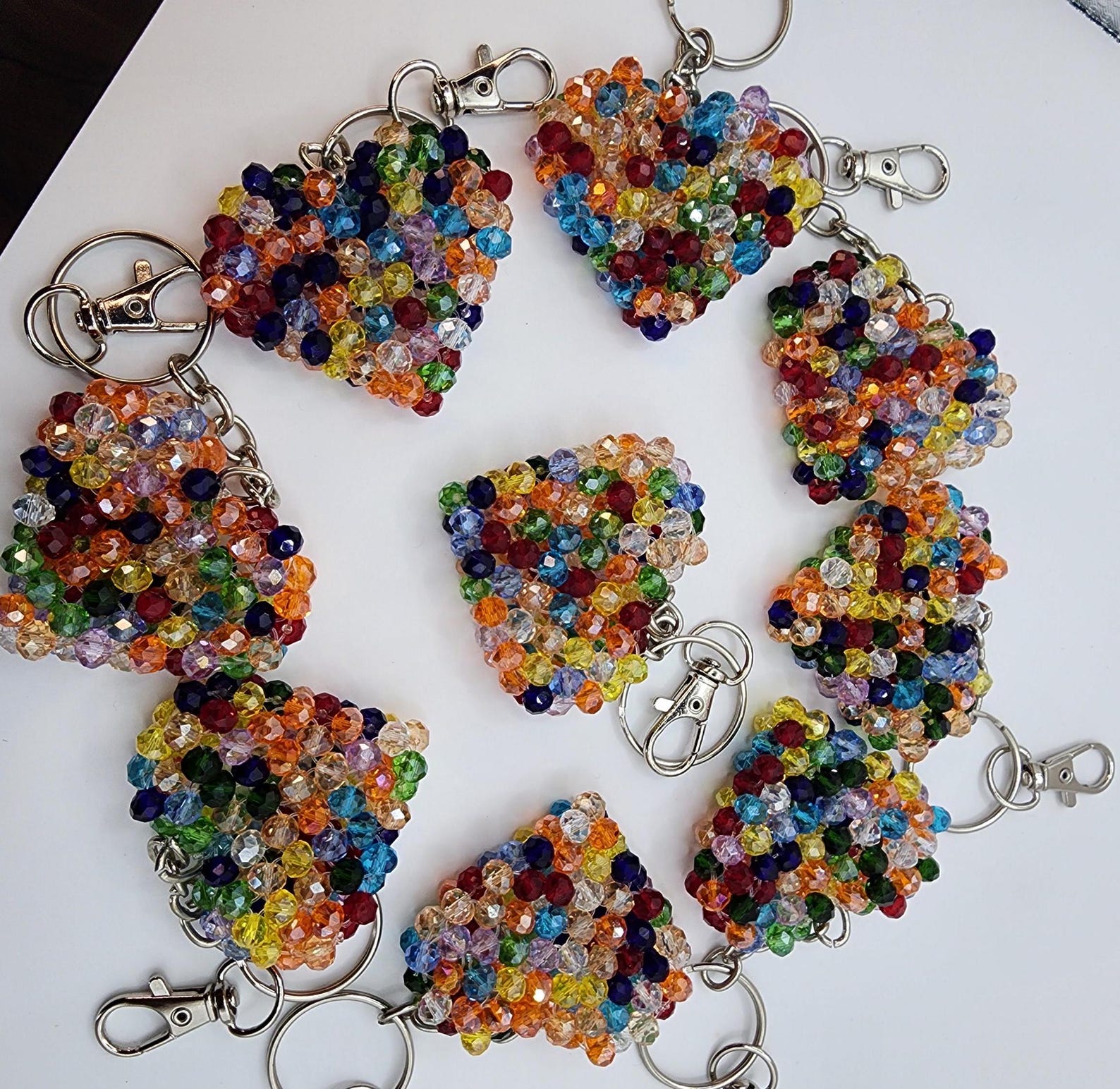 Heart Shaped Keychains, Heart Key Rings Purse Accessory, Handmade ...