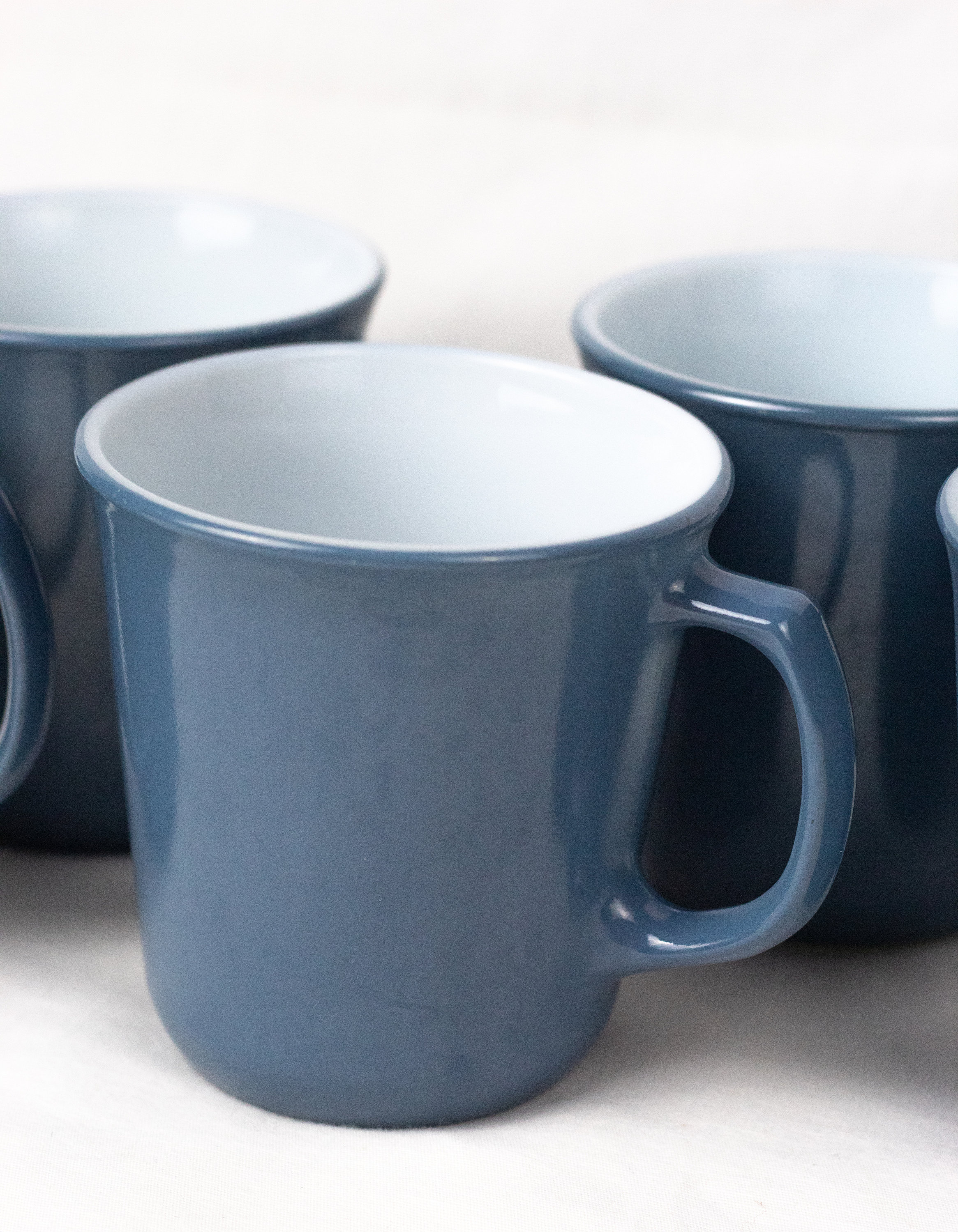 Set of 5 Steel Blue Vintage Pyrex Coffee Cups Mugs - Etsy