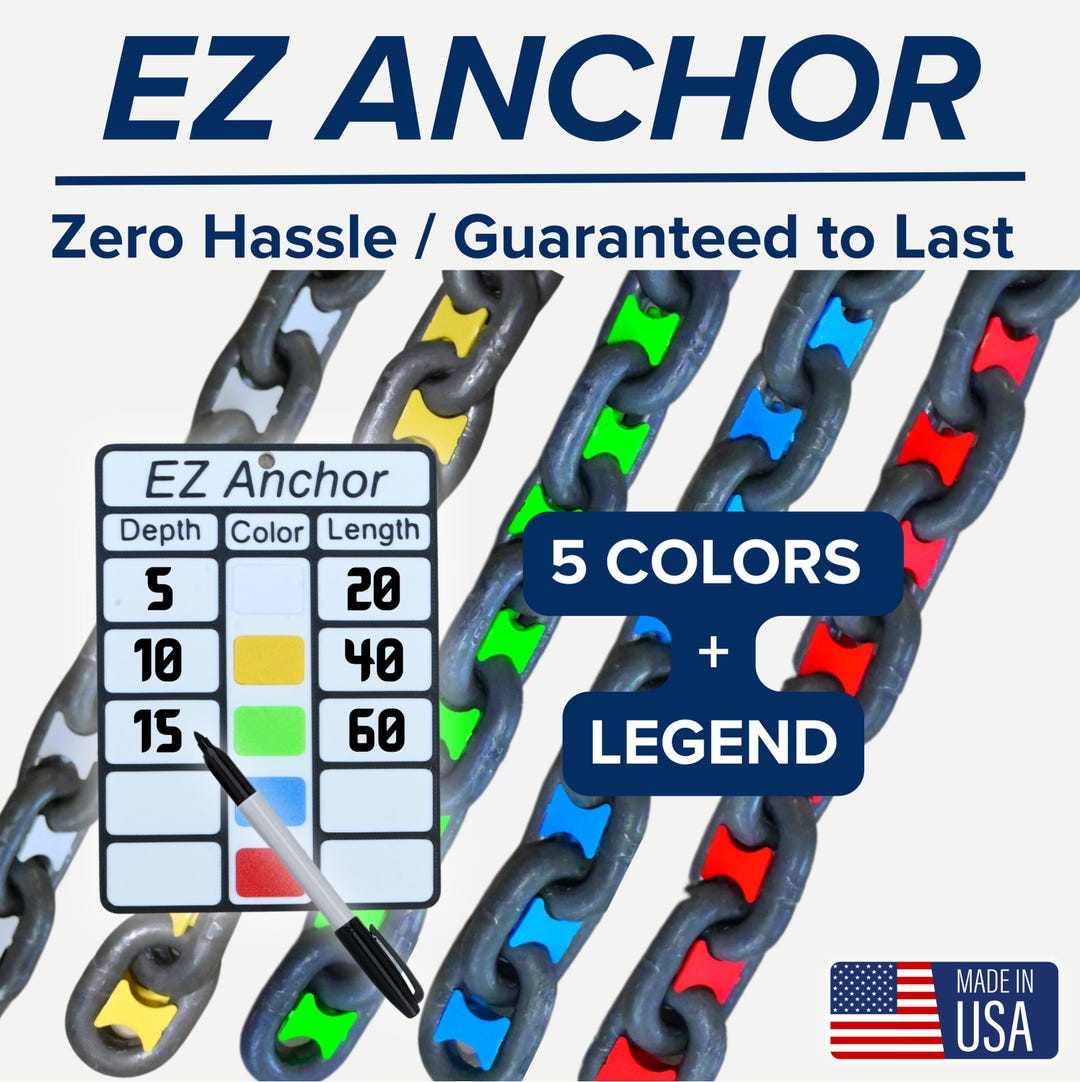 Anchor Chain Marking Kit - 5 COLOR PACK With LEGEND - High-visibility ...