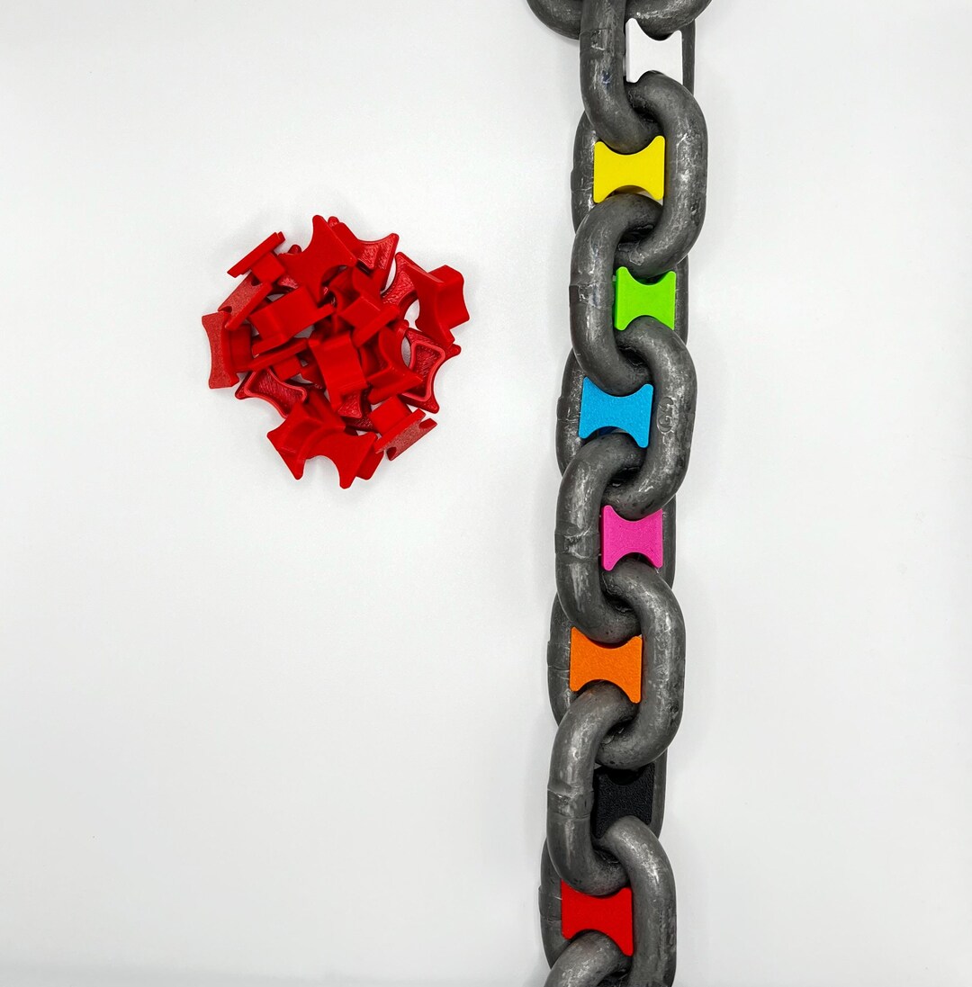 Red Anchor Chain Marker Kit | Snap‑on Links + Legend | 1/4‑1/2" (7‑13 ...