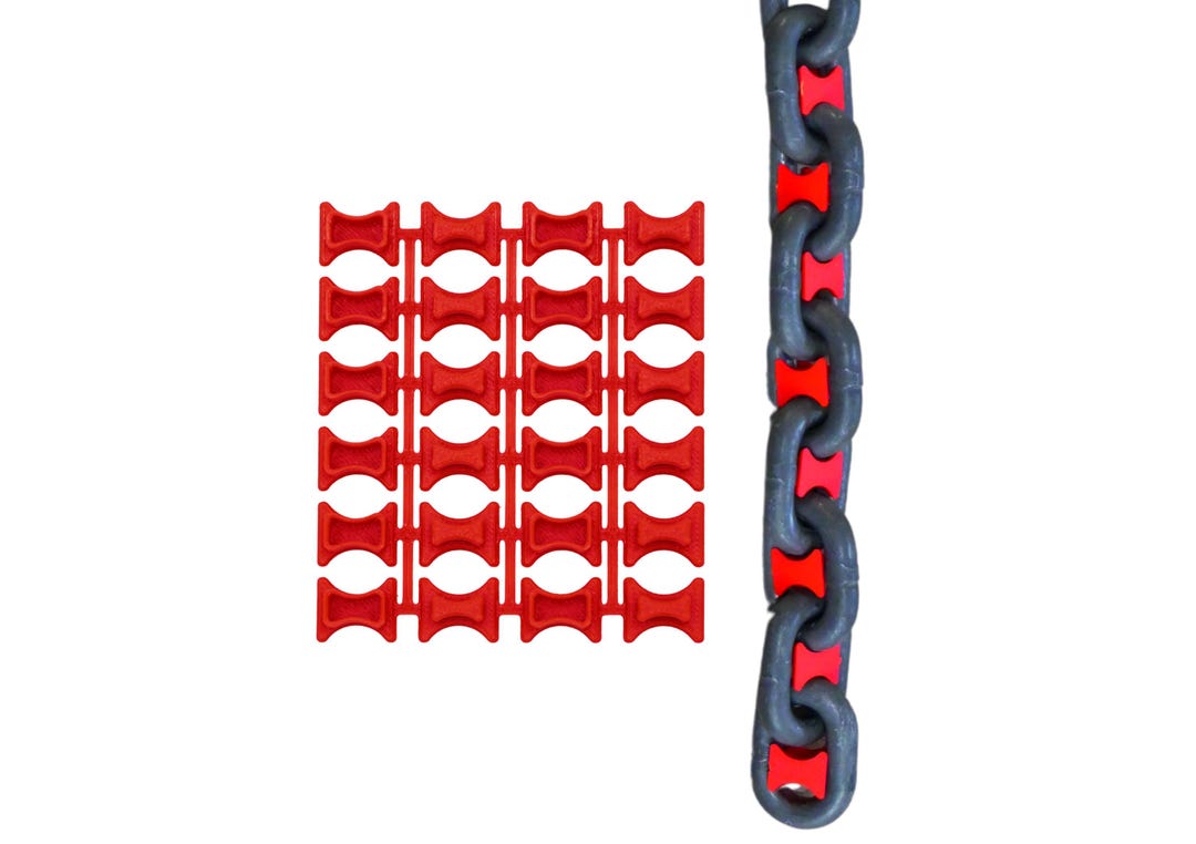 Red Anchor Chain Marker Kit | Snap‑on Links + Legend | 1/4‑1/2" (7‑13 ...