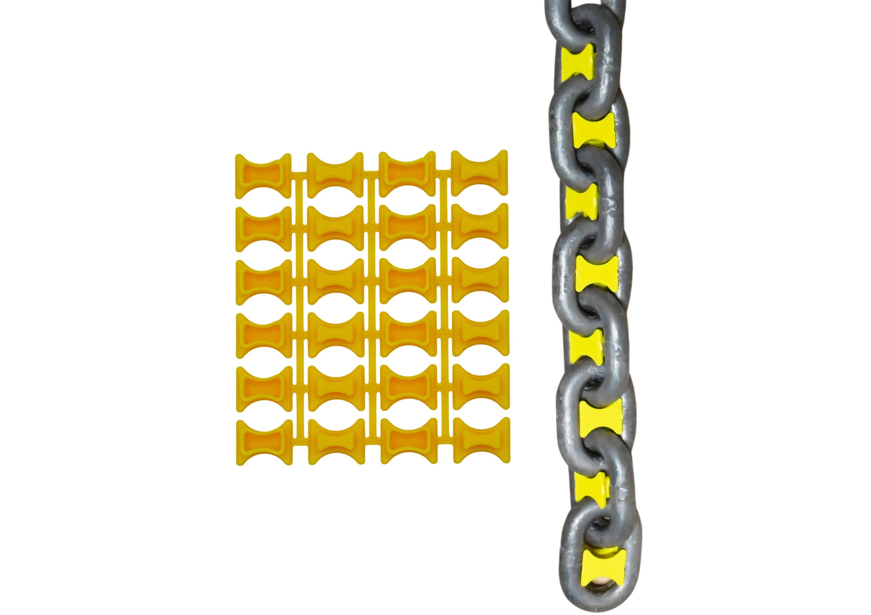 White Anchor Chain Marker Kit | Snap‑on Links + Legend | 1/4‑1/2" (7‑13 ...