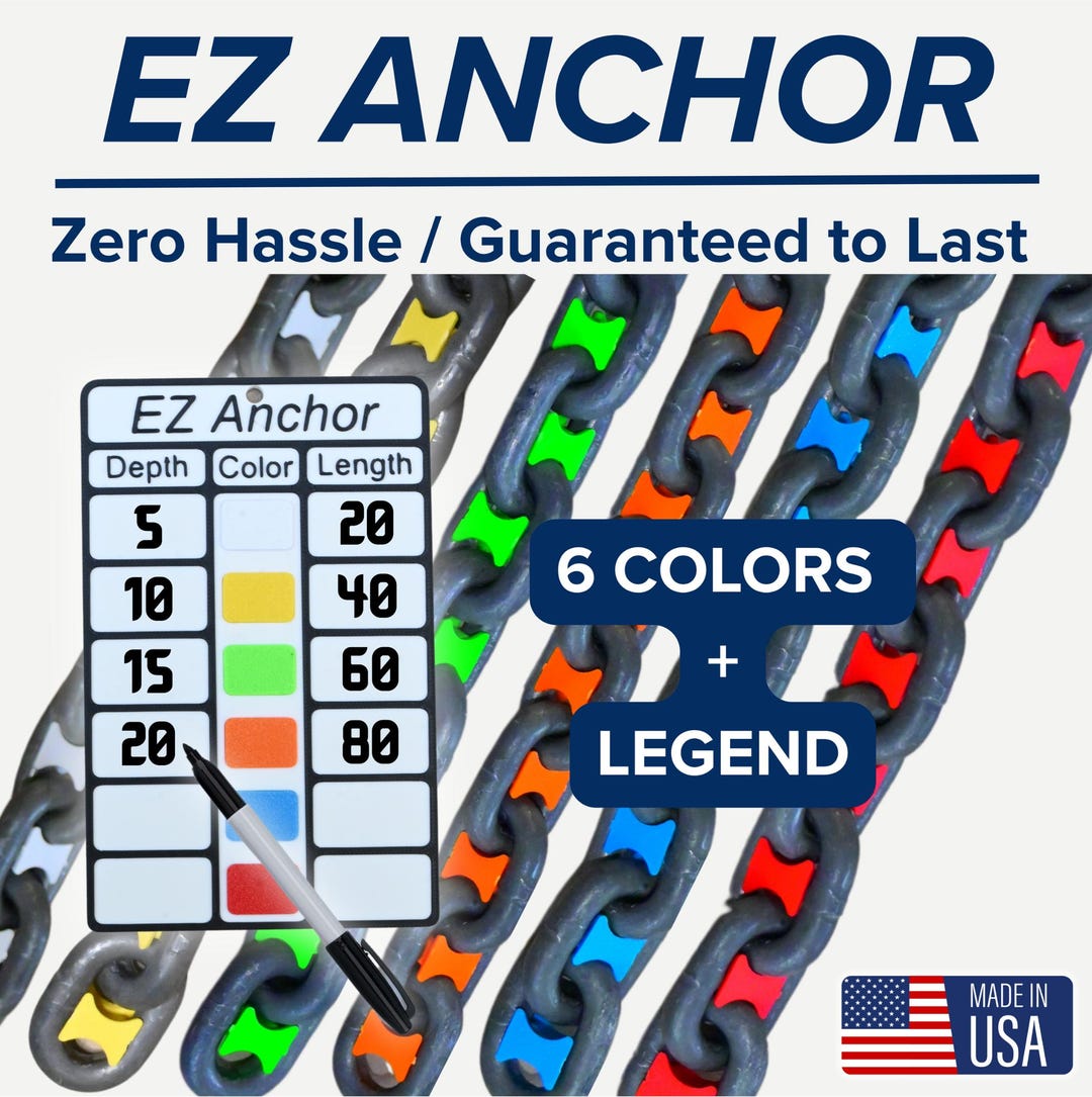 Anchor Chain Marking Kit - 6 COLOR PACK With LEGEND - High-visibility ...