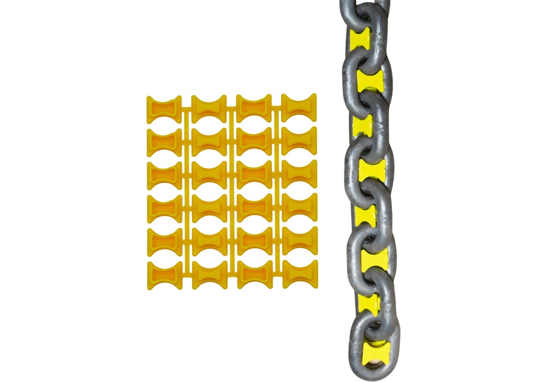 Yellow Anchor Chain Marker Kit | Snap‑on Links + Legend | 1/4‑1/2" (7 ...