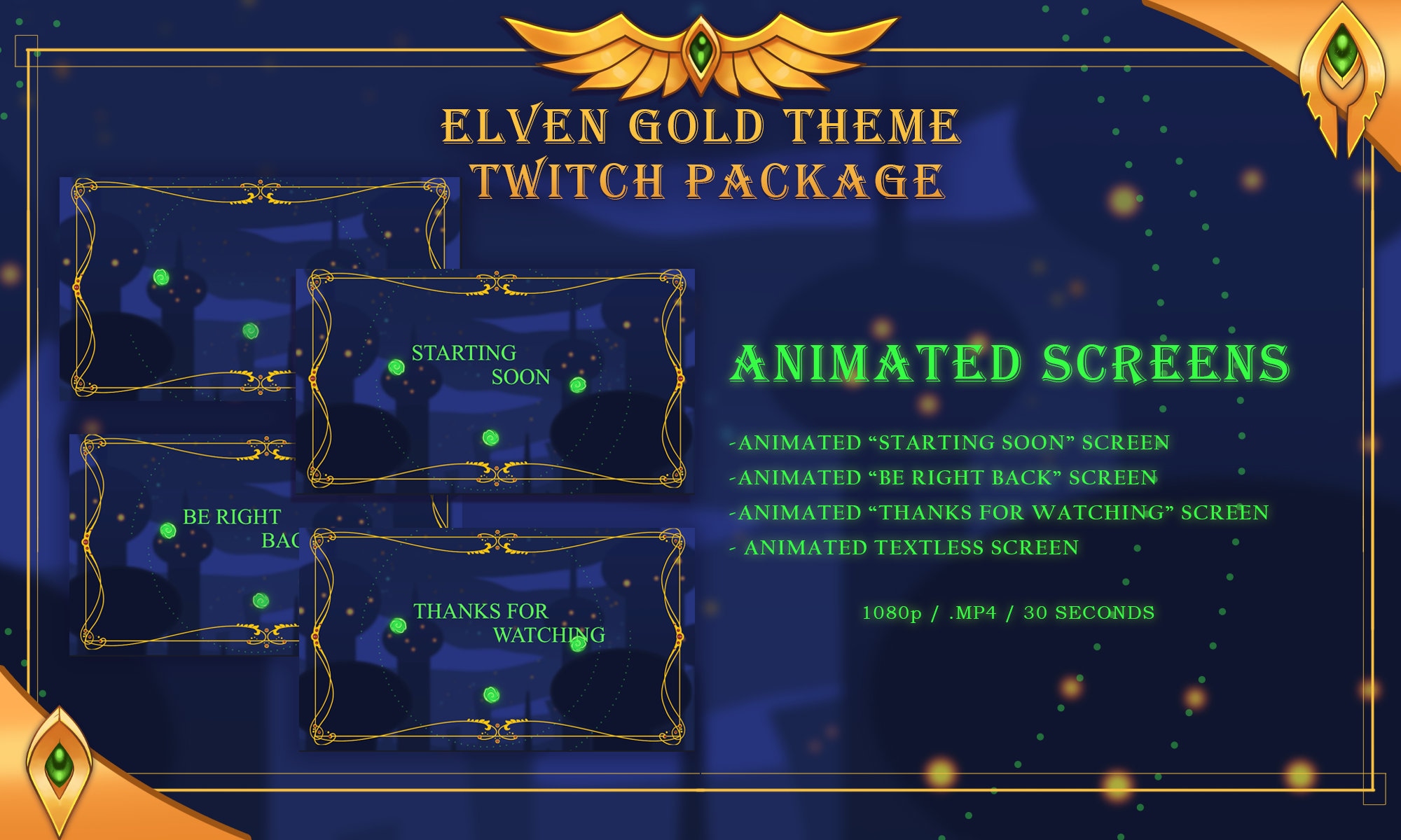 Elven Gold Theme All in One Package/blood Elf Theme/twitch Set/panels ...