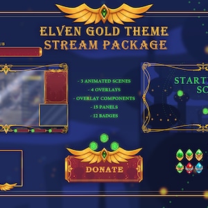 Elven Gold Theme All in One Package/blood Elf Theme/twitch Set/panels ...