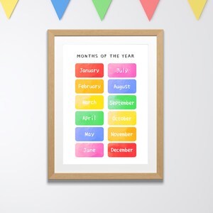 Months of the Year ENGLISH/CHINESE Bilingual Poster Instant Download ...